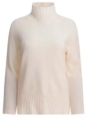 KANGRA 100% Cashmere High Neck Knit Sweater - Beige