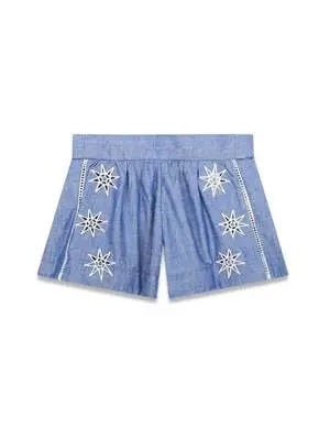 Chloé Baby Mini Cotton Shorts - Azure