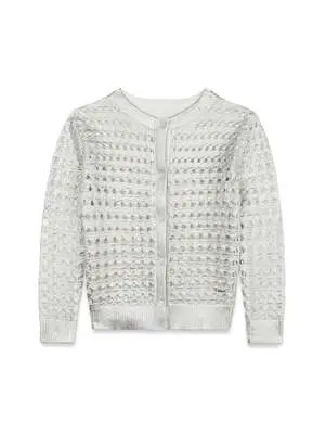 Chloé Lamé Open-knit Cardigan