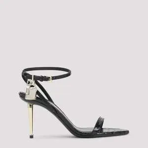 TOM FORD Semi Shiny Printed Python Sandal - Black
