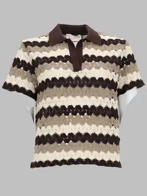 MC2 SAINT BARTH Crocheted Polo Top