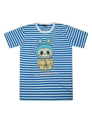 BLACK SCORE Bold Striped T-shirt For - Blu