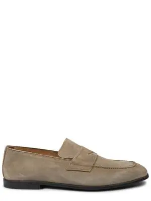 MILLE885 Moc Toe Leather Loafers - Beige