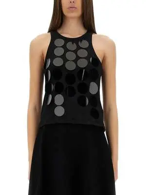 MSGM Embellished Cotton Blend Mini Top