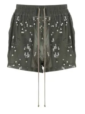 Rick Owens Embellished Mini Shorts - Green