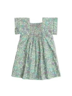 Bonpoint Pais Garden Smocked Cotton Dress - Multicolour