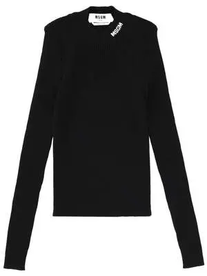 MSGM Ribbed Knit Sweater - Black