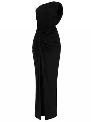 Rick Owens Draped One-shoulder Maxi Dress - Black