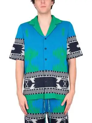 Alanui Jacquard Cotton Short Sleeve Icon Shirt - Multicolour