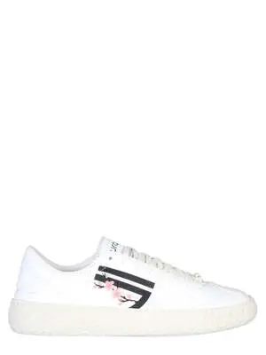 PURAAI Leather Sneakers With Floral Detail