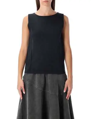 Our Legacy Sleeveless Lounge Top With Raw Edges - Black