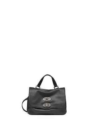 ZANELLATO Baby Postina Messenger Bag In Tumbled Leather - Black