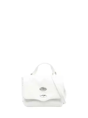 ZANELLATO Baby Postina Messenger Bag In Tumbled Leather - White