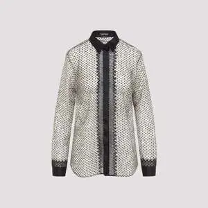 TOM FORD Flock Polka Dot Mini Shirt - Black