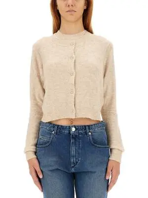 MARANT ETOILE Button-front V-neck Cardigan - Beige