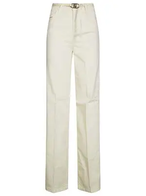 Liu Jo High-waisted Flare Jeans With Buckled Detail - Bianco