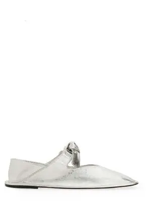 Hereu Reixa Metallic Lambskin Mary Jane Flats