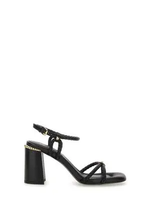 Ash Lola Bis Braided High Heel Sandals - Black