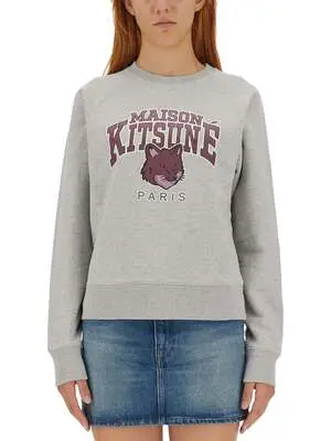 Maison Kitsuné Regular Fit Campus Sweatshirt - Grey