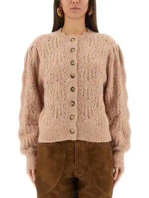 MARANT ETOILE Mini Cardigan With Alpaca Blend - Beige