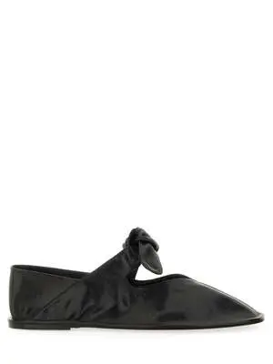 Hereu HEREU Leather Wrap Tie Flats Black