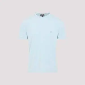 Giorgio Armani Asv Stretch-viscose T-shirt With Signature Logo - Blue