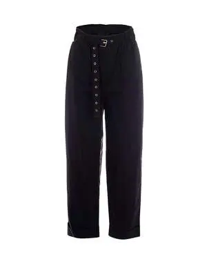 Liu Jo Cotton Belted Trousers - Black