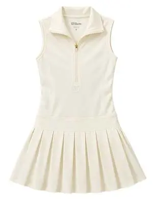 Wilson Sleeveless Mini Dress With Zip Neck And Pleated Skirt