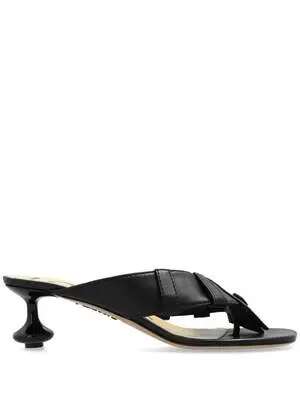 Loewe Elegant Paintnta Toe-post Sandal 45mm For - Black