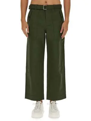 Maison Kitsuné Tailored Cotton Twill Pants - Green