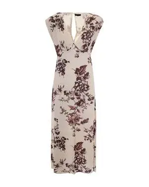 Liu Jo Floral Print V-neck Midi Dress - Choco Ramage