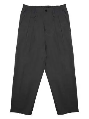 LOW BRAND Pleated Wool Blend Trousers - Grey