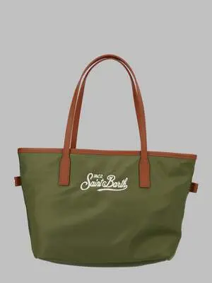 MC2 SAINT BARTH Tote Bag With Leather Trim - Green