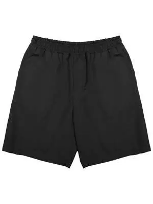 LOW BRAND Virgin Wool Blend Drawstring Shorts - Black