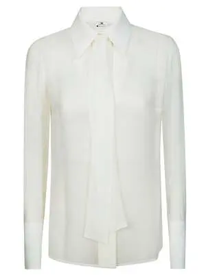 Elisabetta Franchi Tie Neck Shirt - Beige