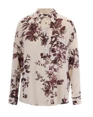 Liu Jo Floral Print Viscose Shirt - Choco Ramage
