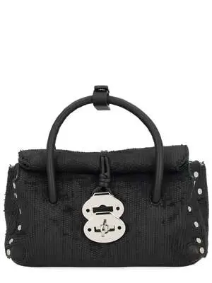 ZANELLATO Dotta Baby Bag In Hammered Leather - Black