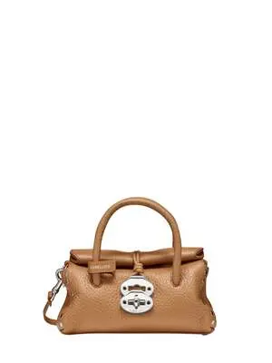 ZANELLATO Dotta Baby Bag In Hammered Leather - Brown