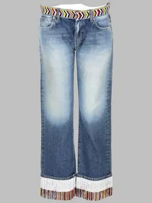 Alanui Embellished Wide Leg Jeans - Denim