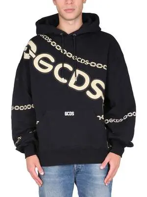 Gcds Chain-link Logo-print Hoodie
