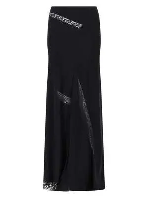 MSGM Lace Trimmed Maxi Skirt - Black