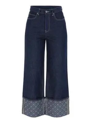 Tory Burch Raw Edge Hem Jeans For Women