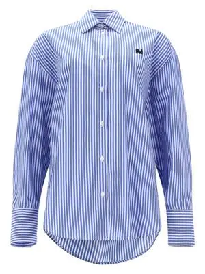 MSGM Striped Cotton Shirt - Blue
