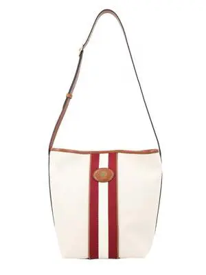 Bally Canvas And Leather Trim Shoulder Bag