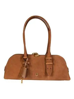 Pinko Leather Shoulder Bag - Marrone