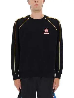 Casablanca Loopback Gradient Piping Raglan Sweatshirt - Black