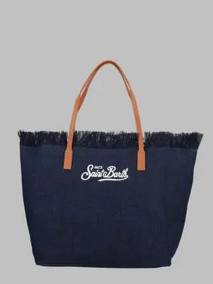 MC2 SAINT BARTH Tote Bag With Fringe Detail - Denim