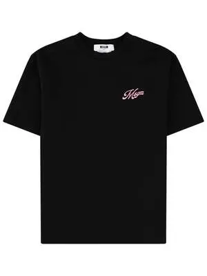 MSGM Cotton T-shirt With Graphic Print - Black