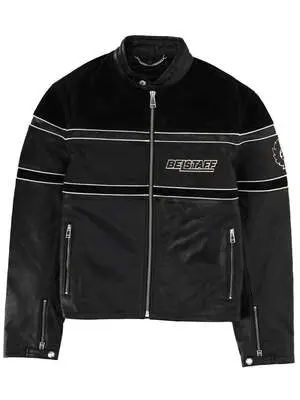 Belstaff Leather Moto Jacket With Stand Collar