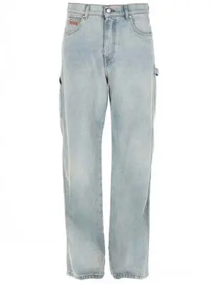 MSGM Straight-leg Cargo Jeans - Blue